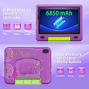 AOYODKG Tablet 9 inch, Android 12 Tablet, 14GB RAM 128GB ROM, 2.4G/5G WiFi Tablet with Shockproof Case, Parental Control, Bluetooth, Educational, Dual Camera, Games, Purple