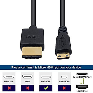 Duttek Mini HDMI to HDMI Cable, HDMI to Mini HDMI Cable, Ultra-Thin HDMI Male to Mini HDMI Male Coiled Cable Support 4K Ultra HD, 1080p, 3D,for Projector, Monitor, Camcorder(HDMI 2.0) (1.2M/4FT)