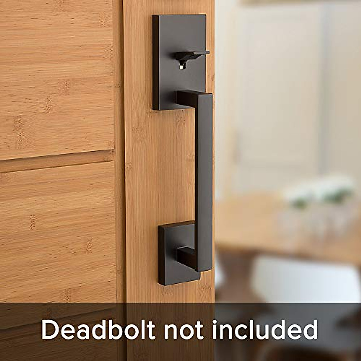 Kwikset 98150-011 San Clemente Front Door Handle with Interior Halifax Lever Featuring Microban Antimicrobial Product Protection, Matte Black