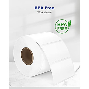 POLONO Shipping Label Printer, 4x6 Thermal Label Printer for Shipping Packages, Commercial Direct Thermal Label Maker, 2.25”x1.25” Direct Thermal Label (1000 Labels, White