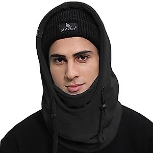 Shy Velvet Cold Weather Fleece Balaclava Ski Mask,Balaclava Wind-Resistant Winter Face Mask for Men and Women Black