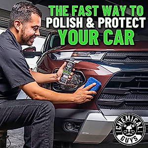Chemical Guys WAC20616 Slick Finish Cleaner Wax Light Paint Cleanser & Brilliant Shine Carnauba Wax, 16 fl oz