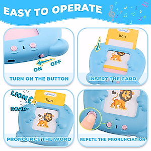 Talking Flash Cards,BAIBAOLE 112 PCS Flash Cards 224 Words Toddler Learning Educational Toys Speech Therapy Toys for Autistic Children