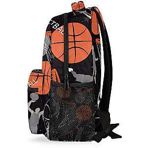 Sports Basketball School Backpack Boy Girl Kids Schoolbag Bookbag Laptop Travel Hiking Daypack for Women Men