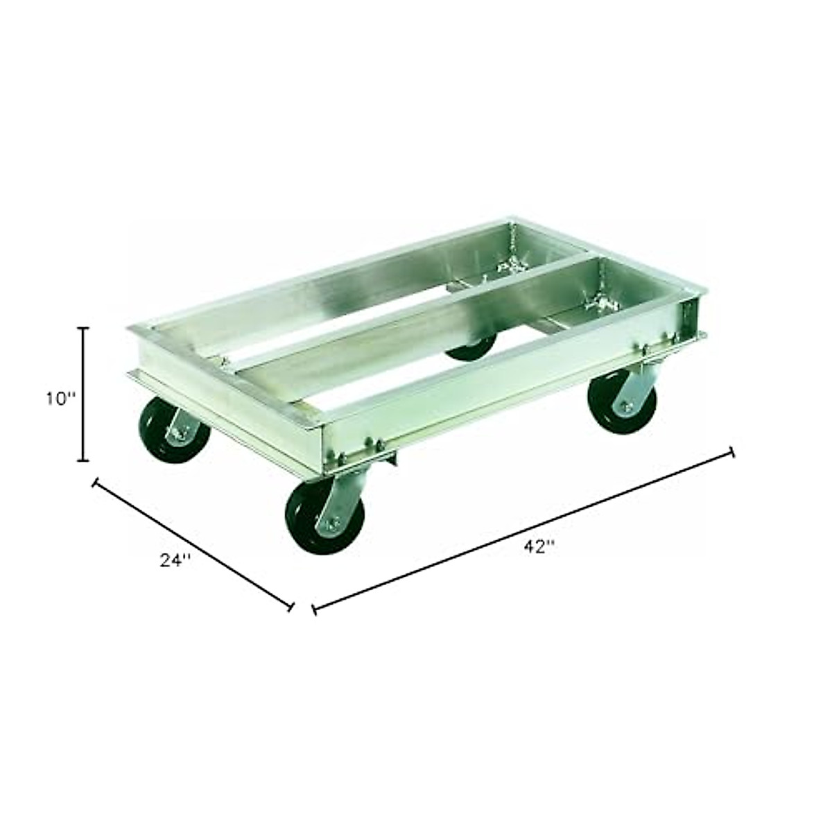 Magline CDC2442 Aluminum Caster Dolly, 2000 lb. Capacity, 42" Length x 24" Width x 10" Height