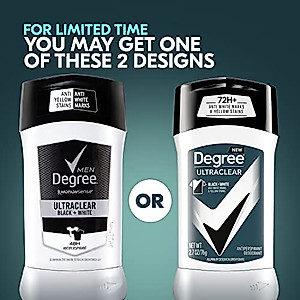 Degree Men UltraClear Antiperspirant Deodorant Black + White 72-Hour Sweat & Odor Protection Antiperspirant For Men With MotionSense Technology 2.7 Ounce (Pack of 4)