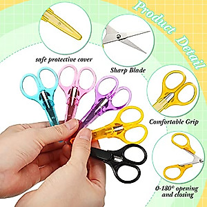 72 Pcs Embroidery Scissors Set Small Craft Scissors for School Kids Lightweight Detail Stainless Steel Scissor with Protective Cover Straight Tip for DIY Sewing Student Office Teacher Art Supplies