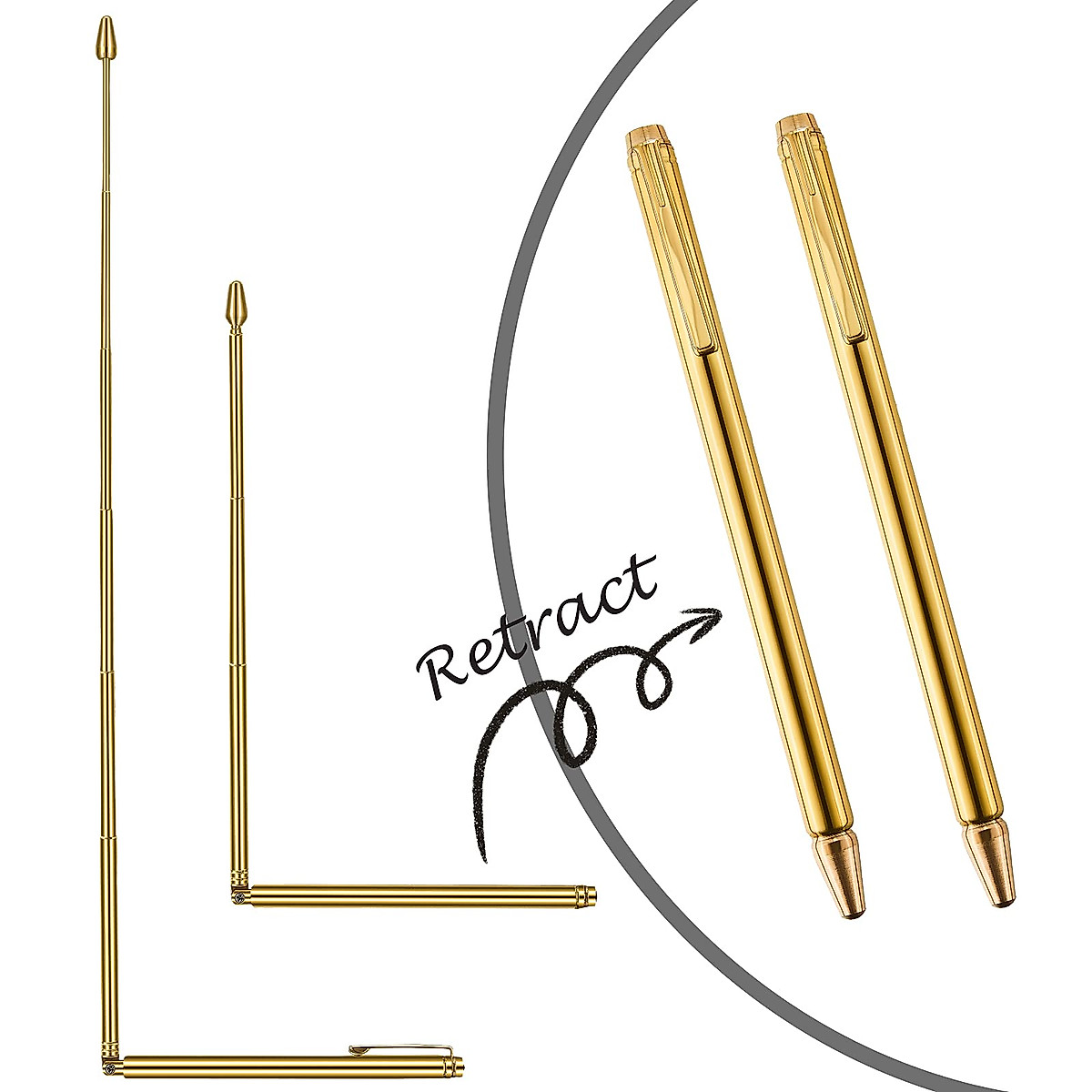 Jadive 3 Pieces Divining Rods Copper and Dowsing Pendulum for Ghost Hunting, Energy Healing, Divining Water includes 2 Retractable Divining Rods with Copper Handle and 1 Pendulum Pendant(Gold)