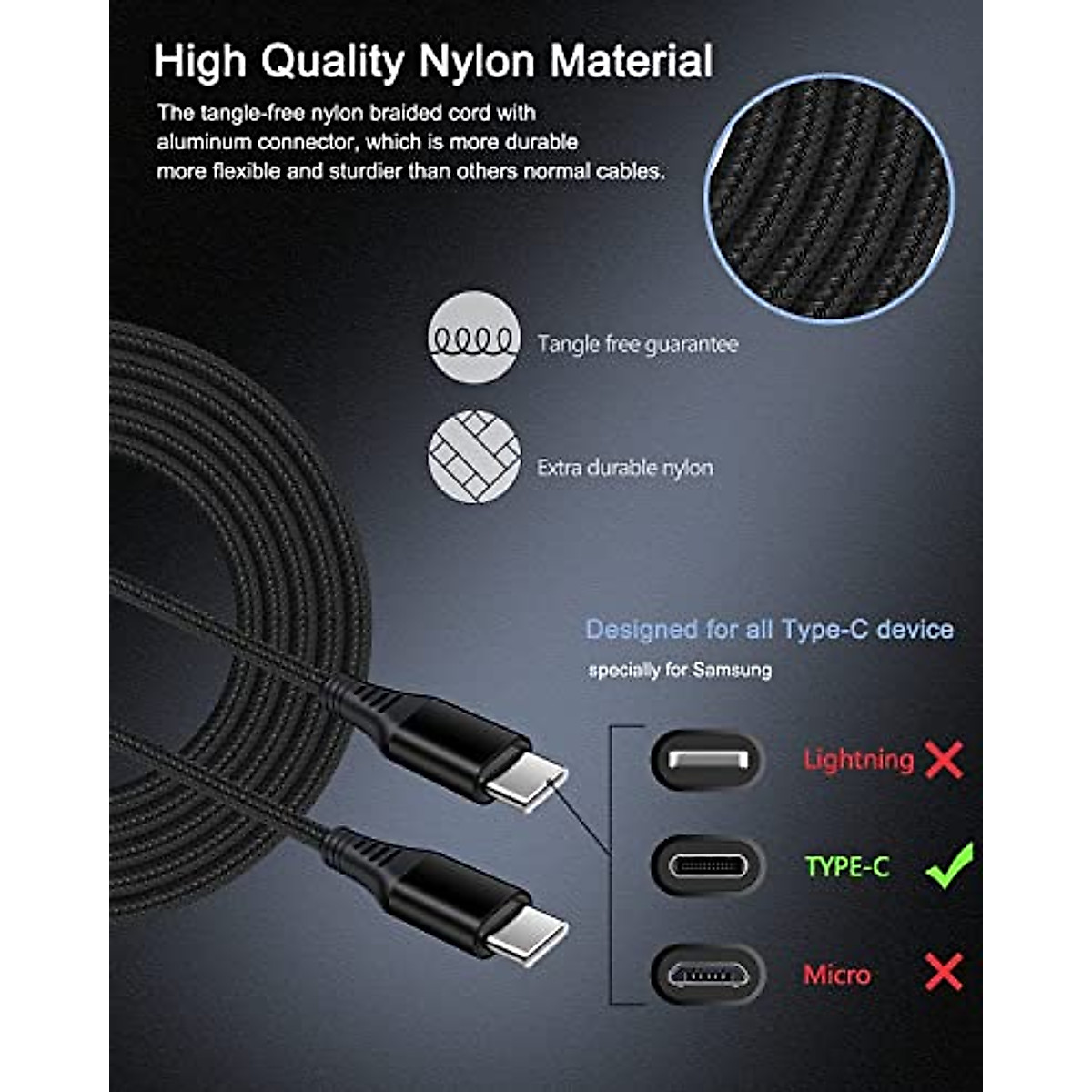 Fast C Type Charger Kit for Samsung Galaxy S23 S22 S22+ S21 Ultra 5G S20 S10 S10E A51 A71 Note 20 Tab S8 Google Pixel 7 Pro 7 6a 6 6Pro, 20W PD Wall Plug+30W Car Adapter+2 x 60W C to USB-C Cables-6Ft