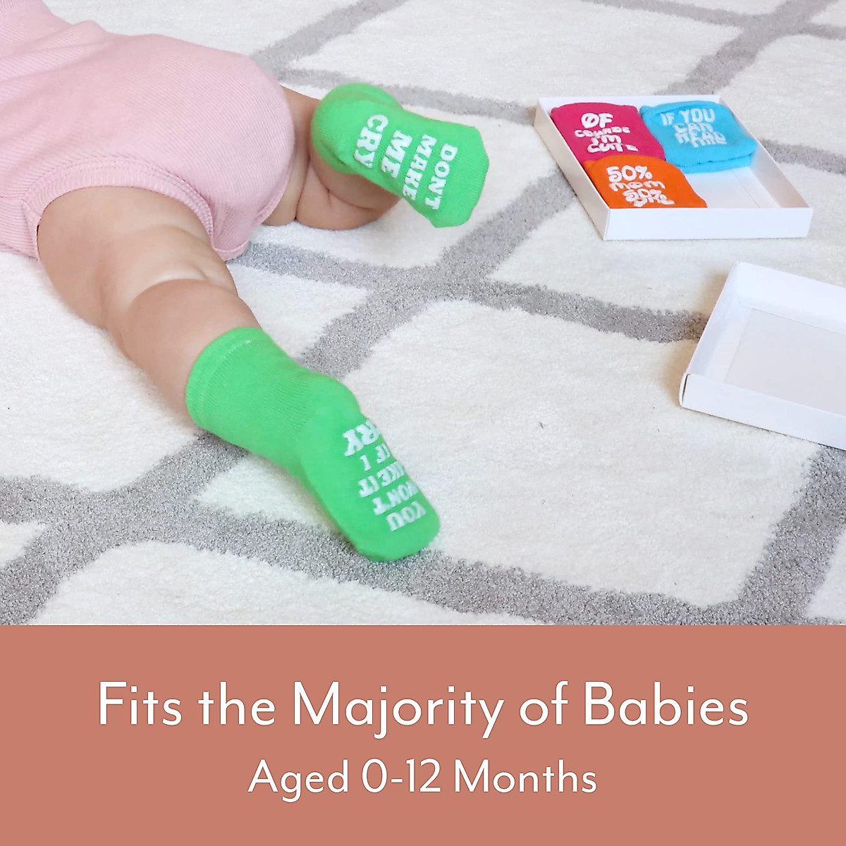 Mommachi Baby Boy Essentials Holiday Gift, Newborn Baby Boy Gifts – Blue Baby Boy Socks 6-12 Months, the Ideal Blue Set Newborn Gifts – 4 Pairs of Baby Boy Socks with Gift Box