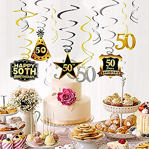 50th Birthday Decorations for Men Women Cheers to 50 Years Birthday Banner Swirls Set for 50 50th Birthday Party Decorations