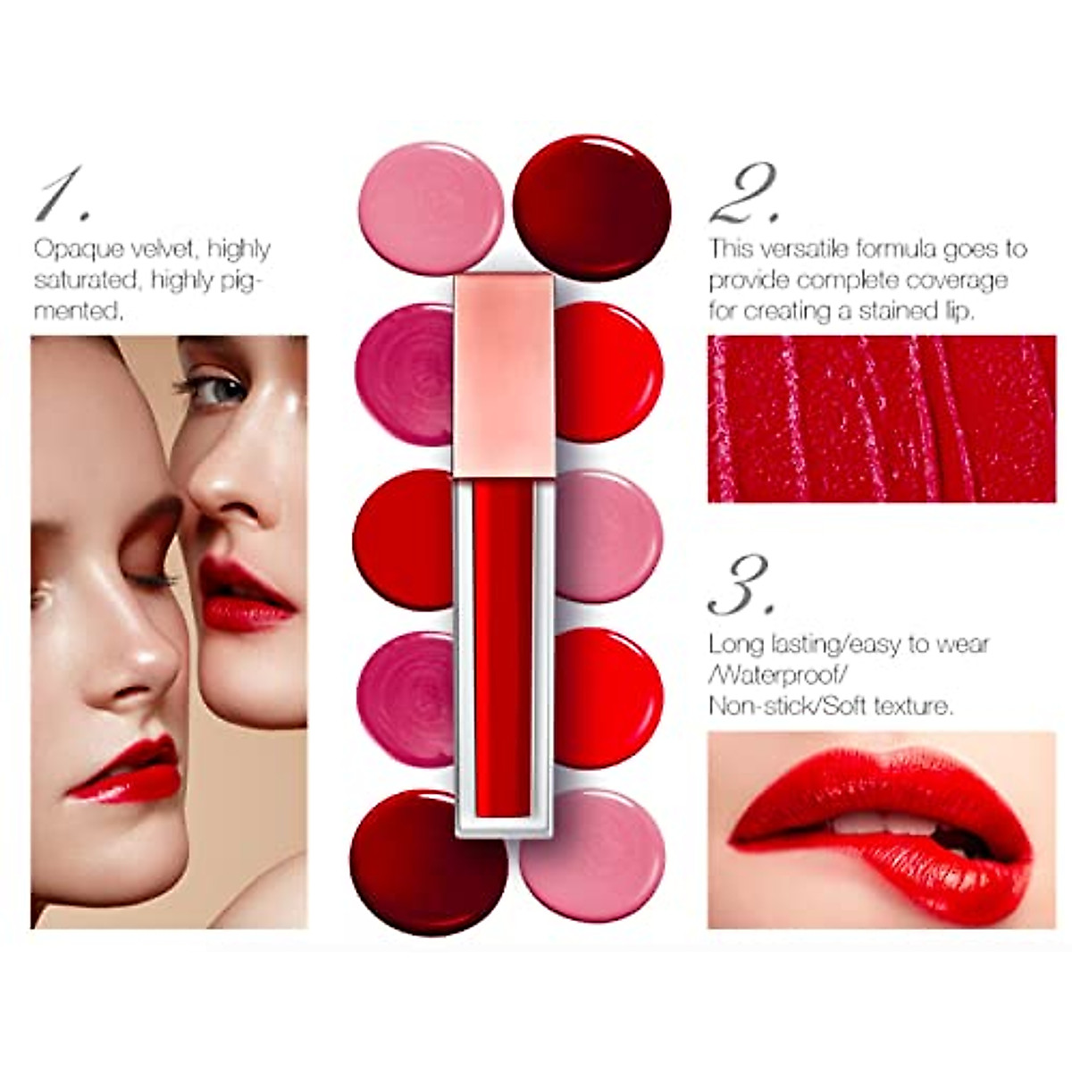 EVELIER Luxury Line: MUSE - Moisturizing Smooth Creamy Fruity Colors Lipstick Lipgloss - For Sexy Lips, Highly Pigmented, Instant Shine Lip Gloss (Raspberry Red)