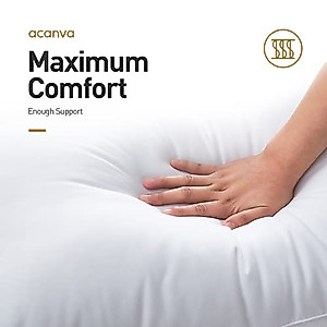 Acanva Bed Pillows for Sleeping, Cooling Hotel Quality with Premium Soft 3D Down Alternative Fill for Back, Stomach or Side Sleepers, Standard (Pack of 4), White 4 Count