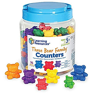 Learning Resources Three Bear Family Counters - 96 Pieces. Ages 3+ Preschool Learning Toys, Counting Toys for Toddler, Social Emotional Learning Toys, Therapy Tool,Back to School Gifts