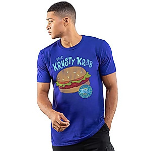 Popfunk Spongebob Krusty Krab Unisex Adult T Shirt (Medium) Royal Blue