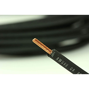 TEMCo 12 AWG/Gauge Solar Cable - Made in The USA 10 Feet Black (Variety of Lengths Available)
