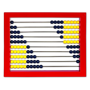 Learning Resources 2-Color Desktop Abacus, Red Frame, Color Coded, Math Concepts
