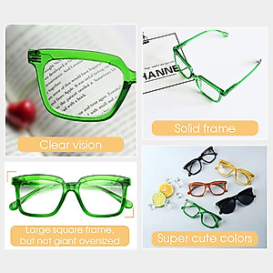 Eyekepper Square Reading Glasses for Women Large Frame Readers - Green +1.50