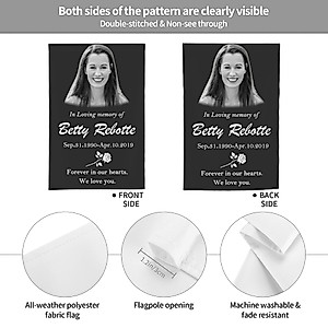 In Loving Memory of Gift for Your Love One, Personalized Garden Flags for Outside, Custom Outdoor Banners and Flags Memorial Flags for Cemetery Pool Room Yard Balcony