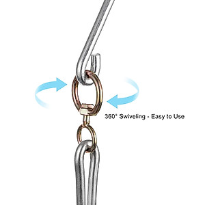 uxcell 14.5'' Double Meat Hooks, 0.41'' Thickness Galvanized Integrated Swivel Meat Hook for Hanging Drying Smoking Meat Products, 2Pcs