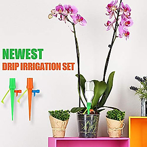 Hengwei Plant Waterer Spikes(18CS), Self Self Plant Watering Device, with Slow Release Control Valve Switch, Automatic Vacation Drip Watering Bulbs Globes Stakes System for Indoor & Outdoor Plants