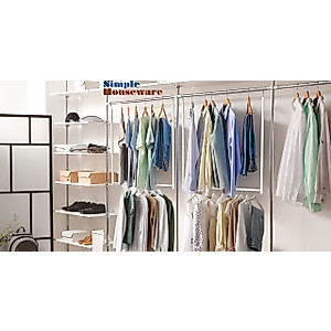 Simple Houseware Adjustable Closet Hanging Rod, White