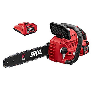 SKIL PWR CORE 40 Brushless 40V 14” Lightweight Chainsaw Kit with Tool-free Chain Tension & Auto Lubrication, Includes 2.5Ah Battery and Auto PWR Jump Charger - CS4555-10