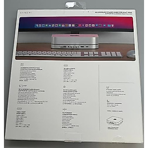 Satechi USB C Hub - Type-C Aluminum Stand & Hub - USB-C Data Port, Micro/SD Card Readers, USB 3.0 & Headphone Jack Port - for Mac Studio, Mac Mini M2/M1 (Not Compatible with M4) - Silver