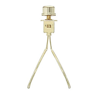 I Like That Lamp Clip On Lampshade Adapter (1 Pack), Classic Brass Gold Finish, Includes 1 Light Bulb Clip Shade Adapter, 1 Matching Finial and 2 Silicone Levellers, Fits All Standard Size Bulbs