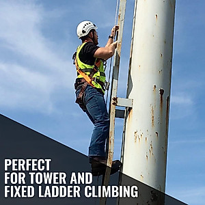 Malta Dynamics Razorback Elite MAXX Sternal D-Ring Safety Harness Fall Protection, Aluminum Quick Connect Buckles, Sewn-In Safety Belt, Small-Medium Option