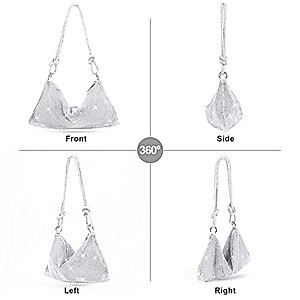 Rhinestone Purse for Women Chic Bling Evening Handbag Shiny Hobo Bag Sparkly Shoulder Bag for Party Wedding Dinner