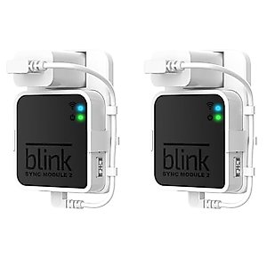 Outlet Wall Mount for Blink Sync Module 2, Mount Bracket Holder for Bink Ourdoor Indoor Camera Security with No Messy Easy to Move (White 2 Pack)