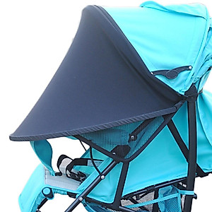 PROKTH Universal Sun Visor for Stroller, Anti-UV Cloth Windproof Rainproof Sun Protection Stroller Canopy Extender Sun Shade/Rayshade/Stroller Cover (Black)