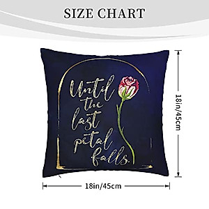 Lhgs5sv Until The Last Petal Falls. Beauty and The Beast. Both Sides Throw Pillow Covers Cotton Home Decor Sofa Square Cushion Cover Pillow Case 18x18 in