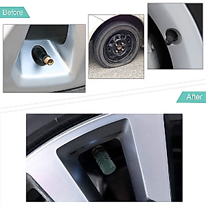 4PCS Moly Magnolia Tire Stem Valve Caps Wheel Valve Covers Car Dustproof Tire Cap, Leak-Proof Air Protection Fits Cars, Trucks, Bikes, Motorcycles, Bicycles, Hexagon Shape Design (Gray)