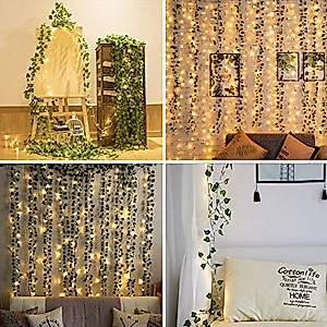 HATOKU 18 Pack Fake Vines Ivy Garland Artificial Ivy Leaves Greenery Garlands Fake Hanging Plant Vine for Bedroom Wedding Wall Indoor Outdoor Decoration, 126 Feet