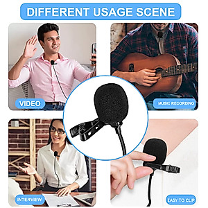 Bokadzi USB Type C Lavalier Microphone, Lavalier MIC, External Lapel Clip MIC Compatible with 2020/2018 iPad Pro, iPad Air 4th, Samsung Galaxy S21, Note 20+/10 Plus 5G, Pixel 5 4 3 XL, 5 Feet