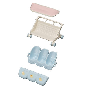 Calico Critters Triplet Stroller - 2-in-1 Stroller and Car Seat Accessory for Triplet Babies
