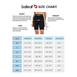 BALEAF Women's Light Compression Biker Shorts 8" High Waisted Yoga Gym Spandex Shorts Side Pockets Black XL
