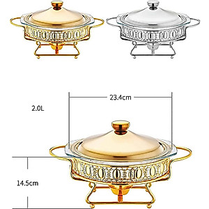 Chef Chafing Dish Buffet Set, Stainless Steel Chafer and Buffet Warmers Sets, Catering Buffet Mini Hot Pot Outdoor Picnic Household (Silver)