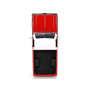 1985 Chevy C-10 Pickup Truck Red with White Top and Graphics with Extra Wheels Just Trucks Series 1/24 Diecast Model Car by Jada 34179