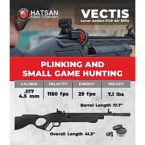 Hatsan Vectis Air Rifle with Pack of Pellets and 100x Paper Targets Bundle (Black Syn Stock) (.177 Cal + Ammo)Q