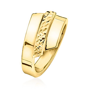 Ross-Simons Italian 14kt Yellow Gold Diamond-Cut and Polished Ring. Size 10