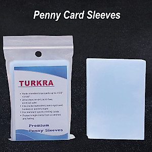 TURKRA 100 Count Premium High Clear Top Loaders and Penny Card Sleeves Set for Collectible Trading Cards and Sports Cards