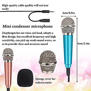 5Pcs Mini Microphone Mini Karaoke Microphone for Voice Recording, Portable Microphone Chatting and Singing Compatible with Smartphone iPhone, iPad, Laptop
