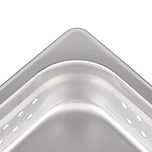 Soro Essentials – Full Size Perforated 2-1/2” Deep, Steam Table Pan, 24 Gauge, Stainless Steel, Full Size Hotel Pan Anti Jam Steam Table Pan for Home, Sandwich Shop, Restaurant, or Buffet.