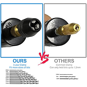 Anlan-angel Electric Resin Drill,3-Jaw Clamp Hand Drill with 9PCS Twist Drill Bits Sand Drills Resin Supplies for Resin Art, Wood,Keychain Jewelry Making Kit,Plastic,Drilling,Sanding,Polishing