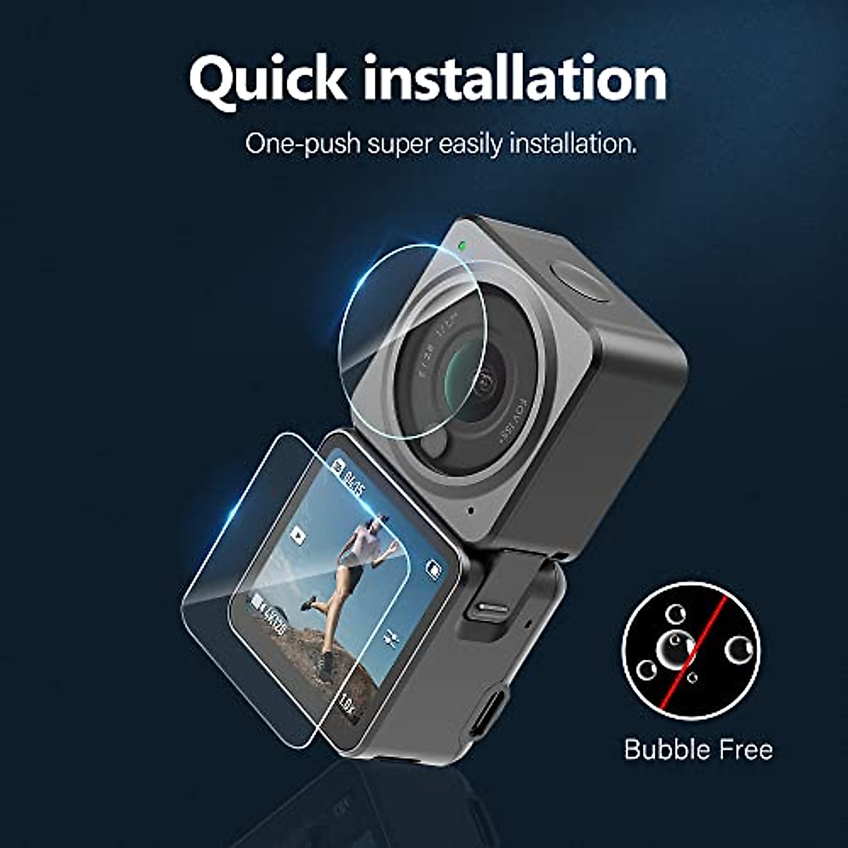 【6 Pcs】STARTRC Osmo Action 2 Screen Protector for DJI Action 2 Accessories,Tempered Glass Screen Cover Protector + Lens Protector for DJI Action 2 Dual-Screen