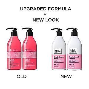 Herbalosophy Keratin Shampoo & Conditioner Set (Package May Vary), Smoothing, Nourishing & Moisturizing Formula for Damaged and Dry Hair, Extra Strength Hydrate & Repair for Color Treated Hair, Anti Frizz, Free of Sulfate, Parabens and Gluten, 2 x 16.9 Fl