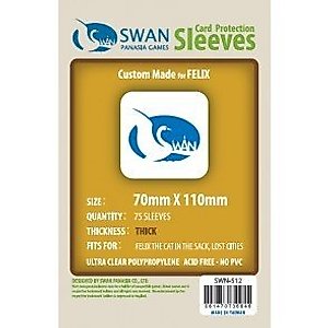 Swan Premium Card Sleeves (70x110mm) - 75 Pack, Thick Sleeves - Felix the Cat, Lost Cities by SWAN PANASIA